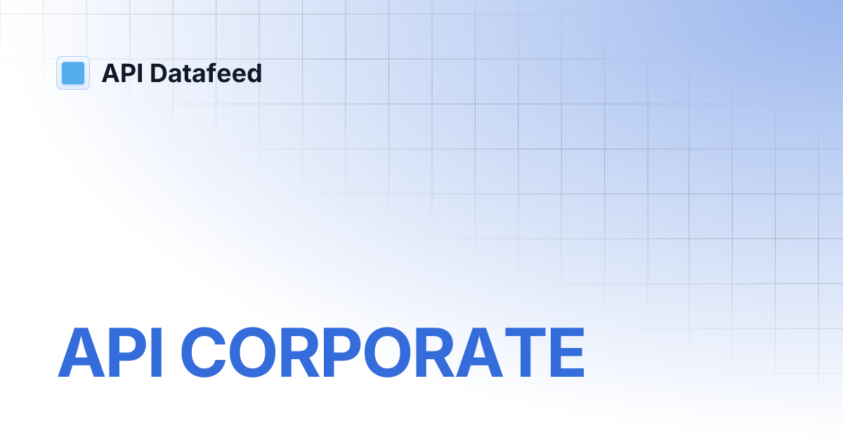 API CORPORATE | API Datafeed