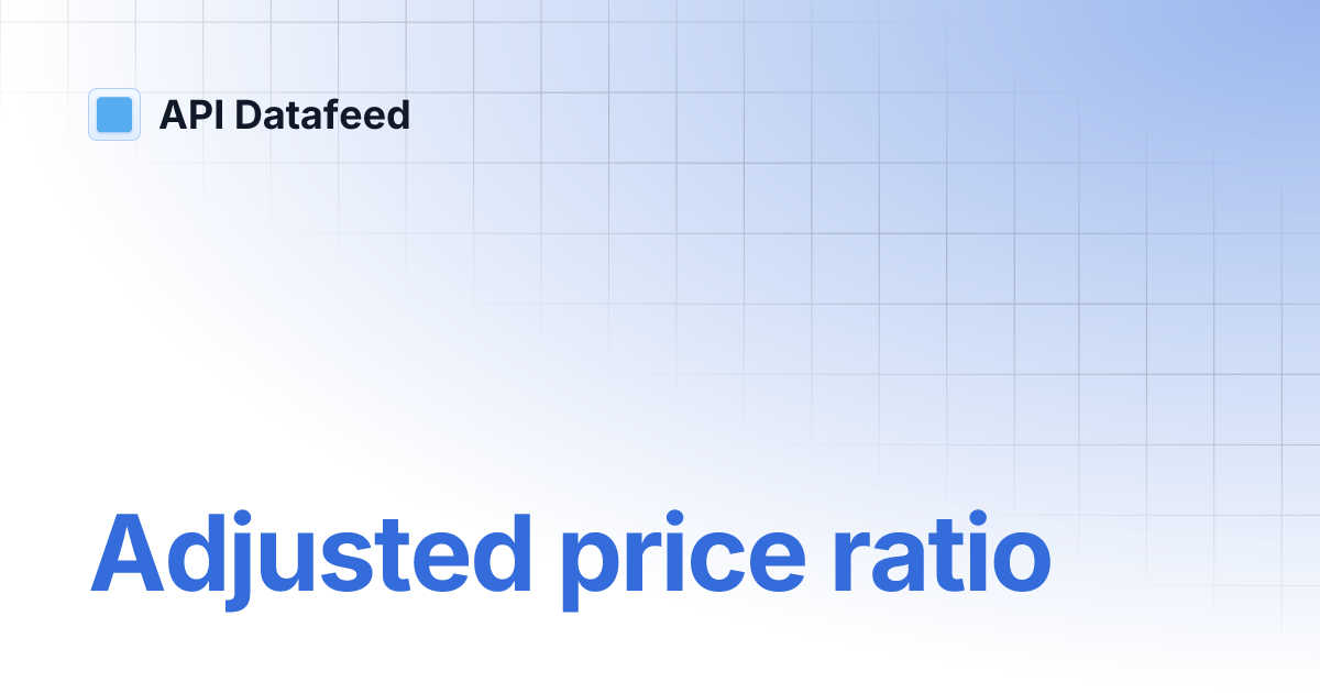 Adjusted price ratio | API Datafeed