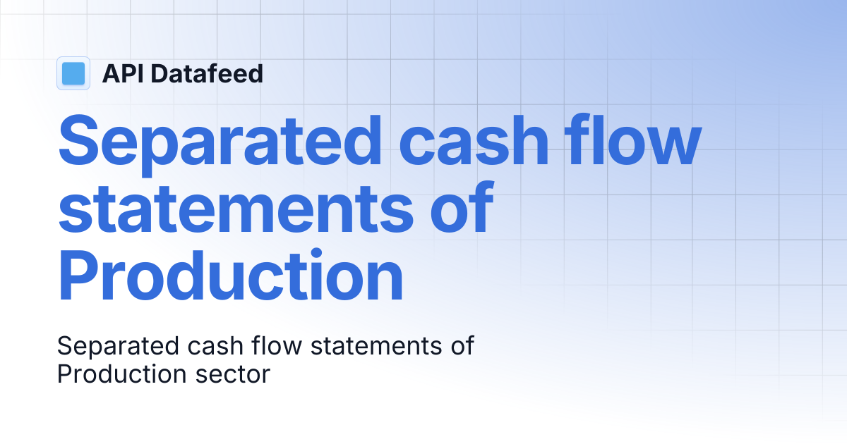 Separated cash flow statements of Production | English | API Datafeed
